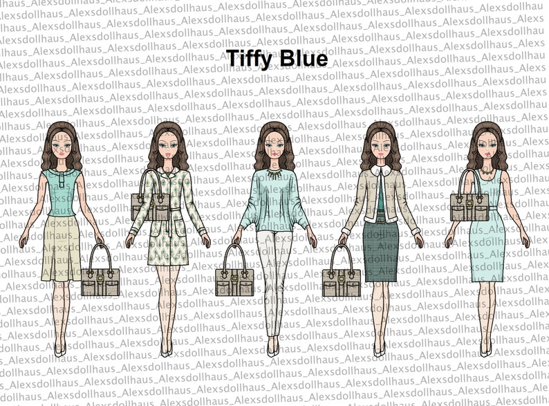 Tiffy Blue Glamour Paper Doll Printable Paper Doll - Etsy
