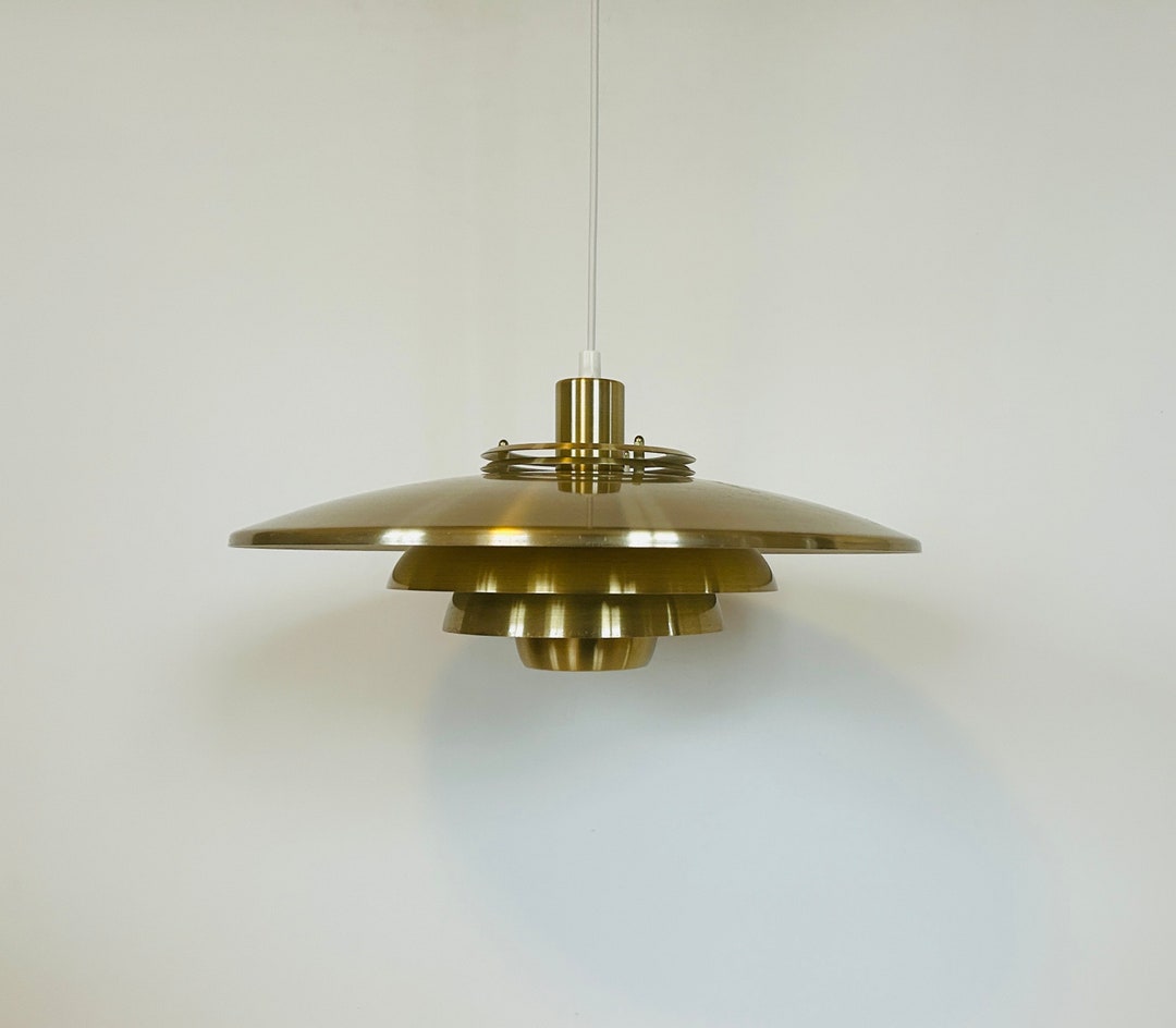 Jeka Large Pendant Light Model Dana , Danish Mid-century, Brass ...
