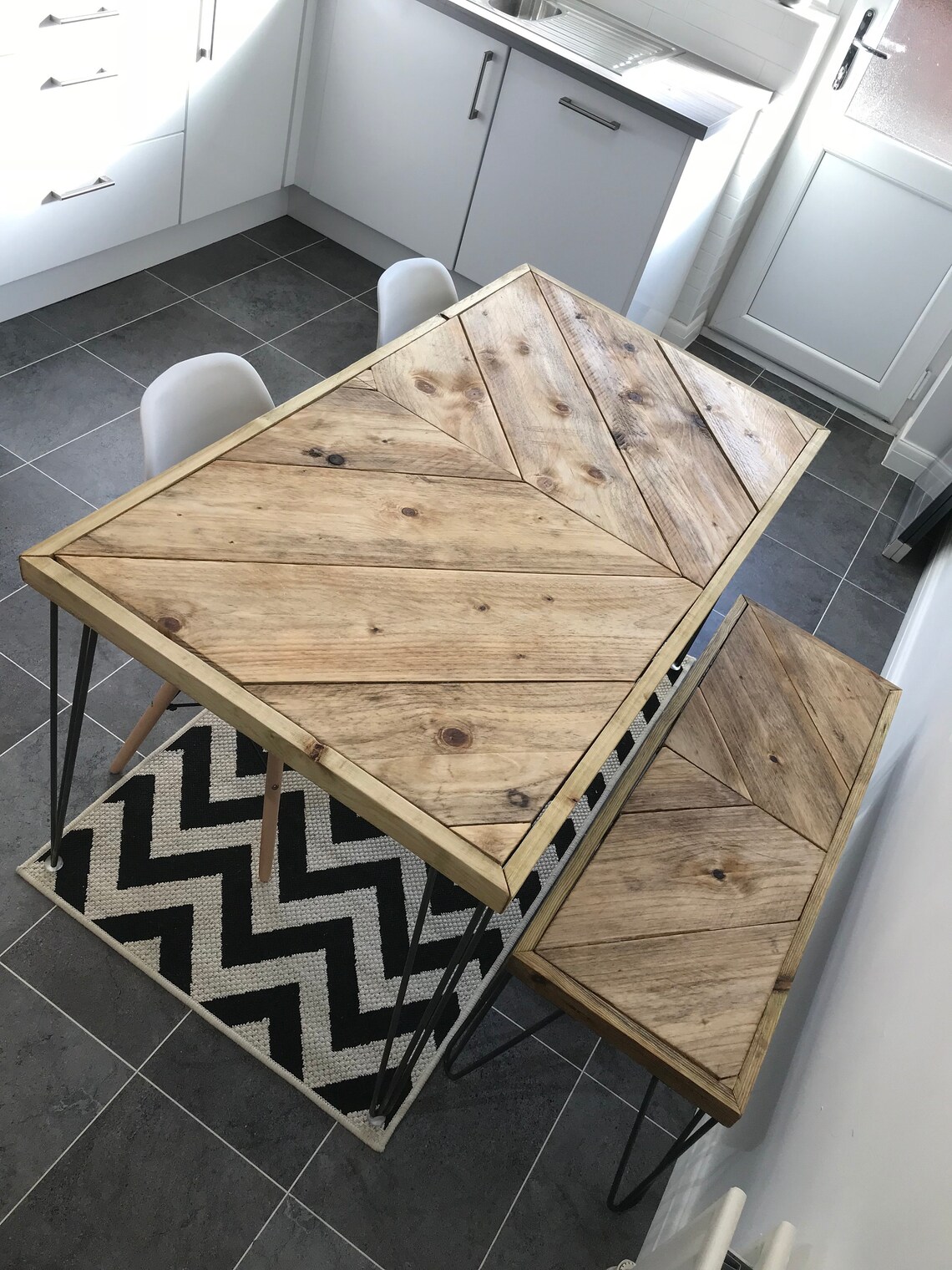 Custom Order 4ft Industrial Style Scaffold Board Dining Table and Bench ...