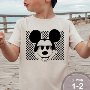 Mickey Mouse Retro Checker Shirt, Mickey Kids Shirt, Youth Disney Shirt ...