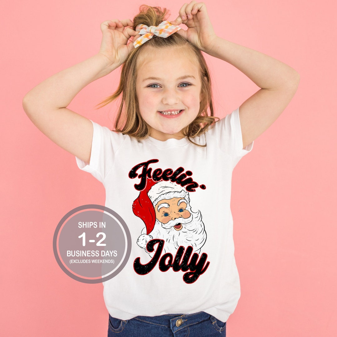 Feelin' Jolly Shirt, Believe Kids Retro Santa Shirt, Vintage Christmas ...