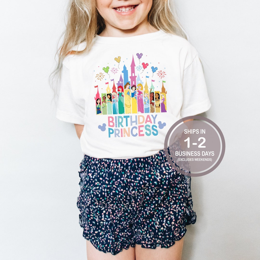 Disney Birthday Princesses Shirt, Disney Birthday Shirt, Girl's Disney Birthday Shirt, Disney ...