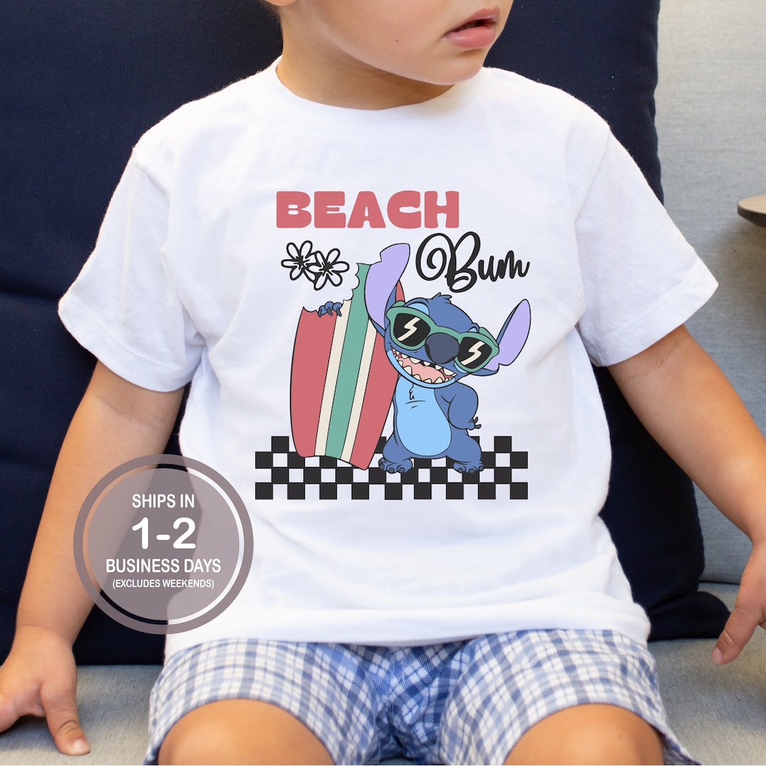 Stitch Beach Bum Shirt, Kids Aulani Disney Shirt, Kids Disney Snack ...