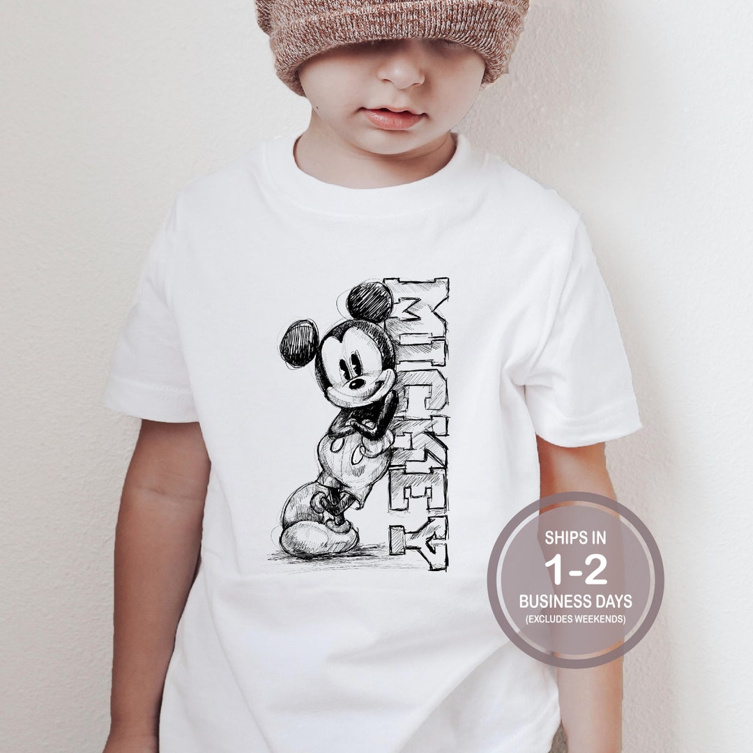 Sketch Mickey Mouse Classic Shirt, Mickey Kids Shirt, Youth Disney ...