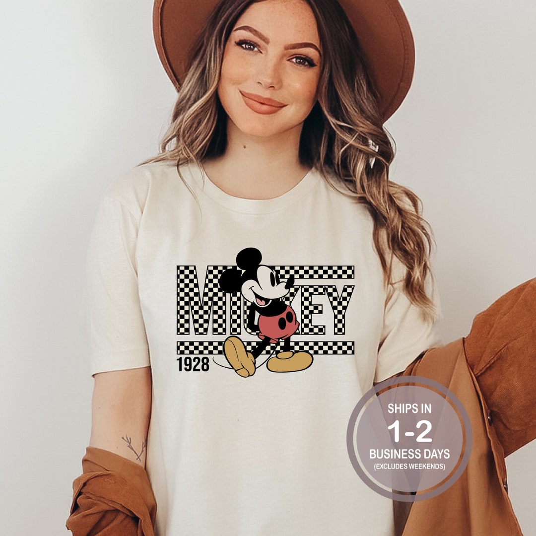 Retro Classic Mickey Mouse Checker Shirt, Mickey Kids Shirt, Youth Kids ...