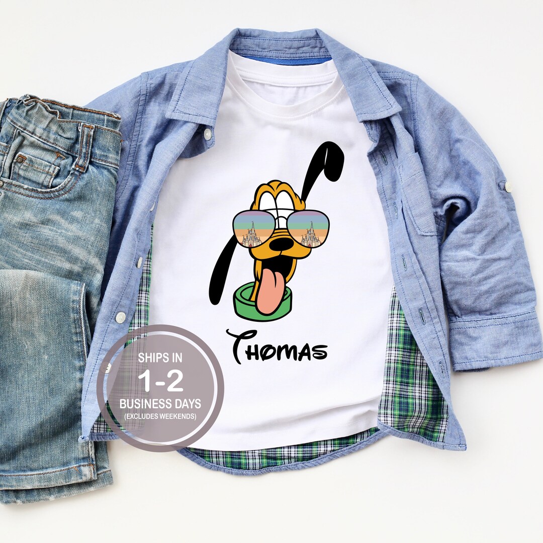 Pluto Sunglasses Castle Personalized Kids Disney World Shirt, Pluto ...