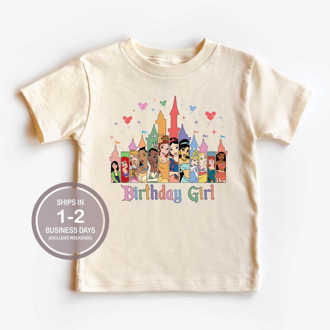 Disney Princesses Birthday Shirt, Disney Birthday Shirt, Girl's Disney Birthday Shirt, Disney ...