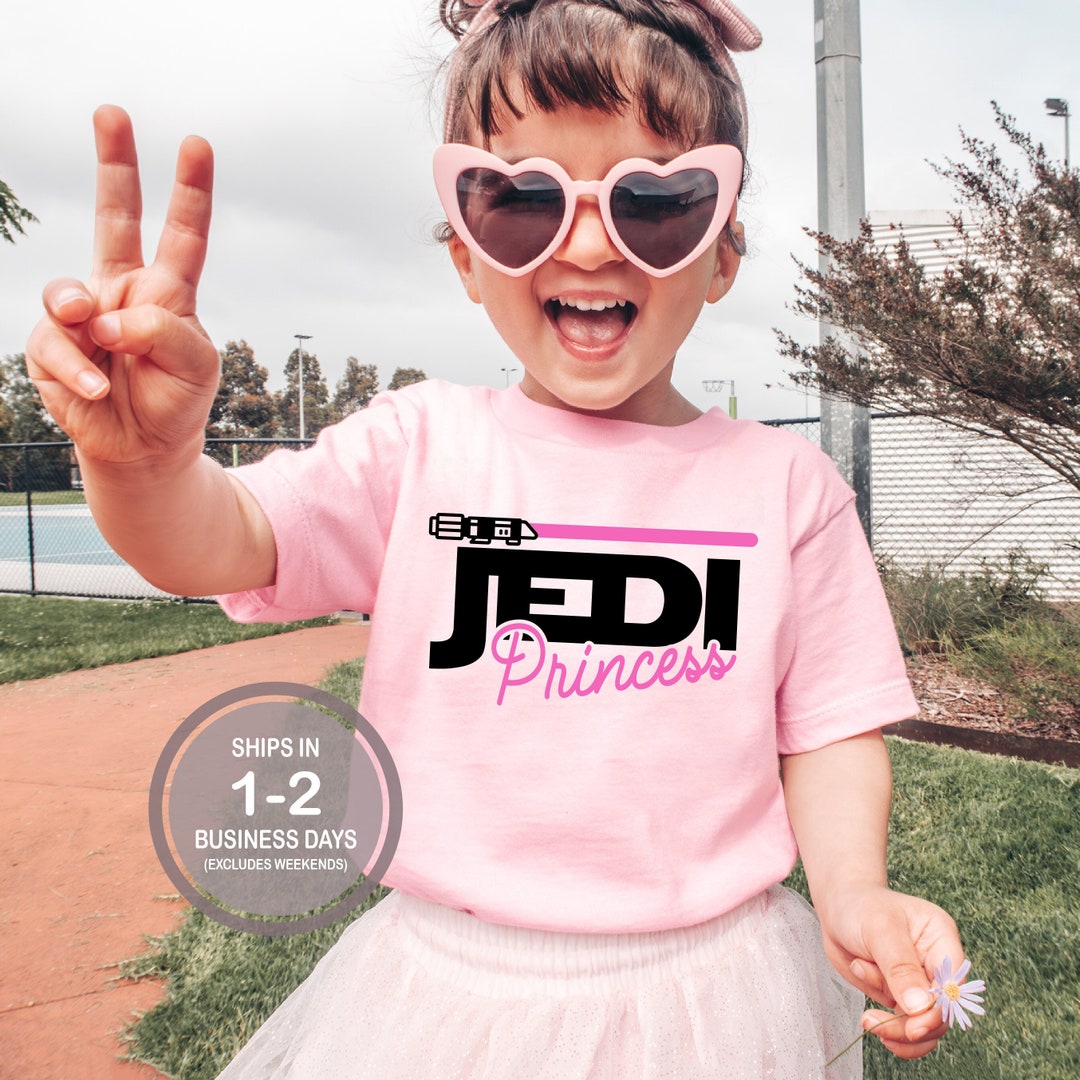 Jedi Princess Pink Lightsaber Shirt, Girl's Jedi Shirt, Star Wars Shirt ...