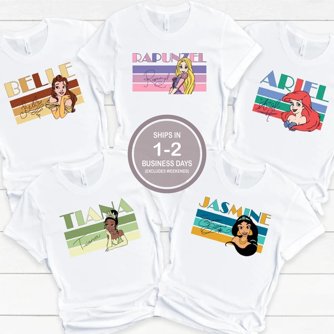 Disney Princess Group Shirts, Princess Signature Disney Shirt, Girls ...