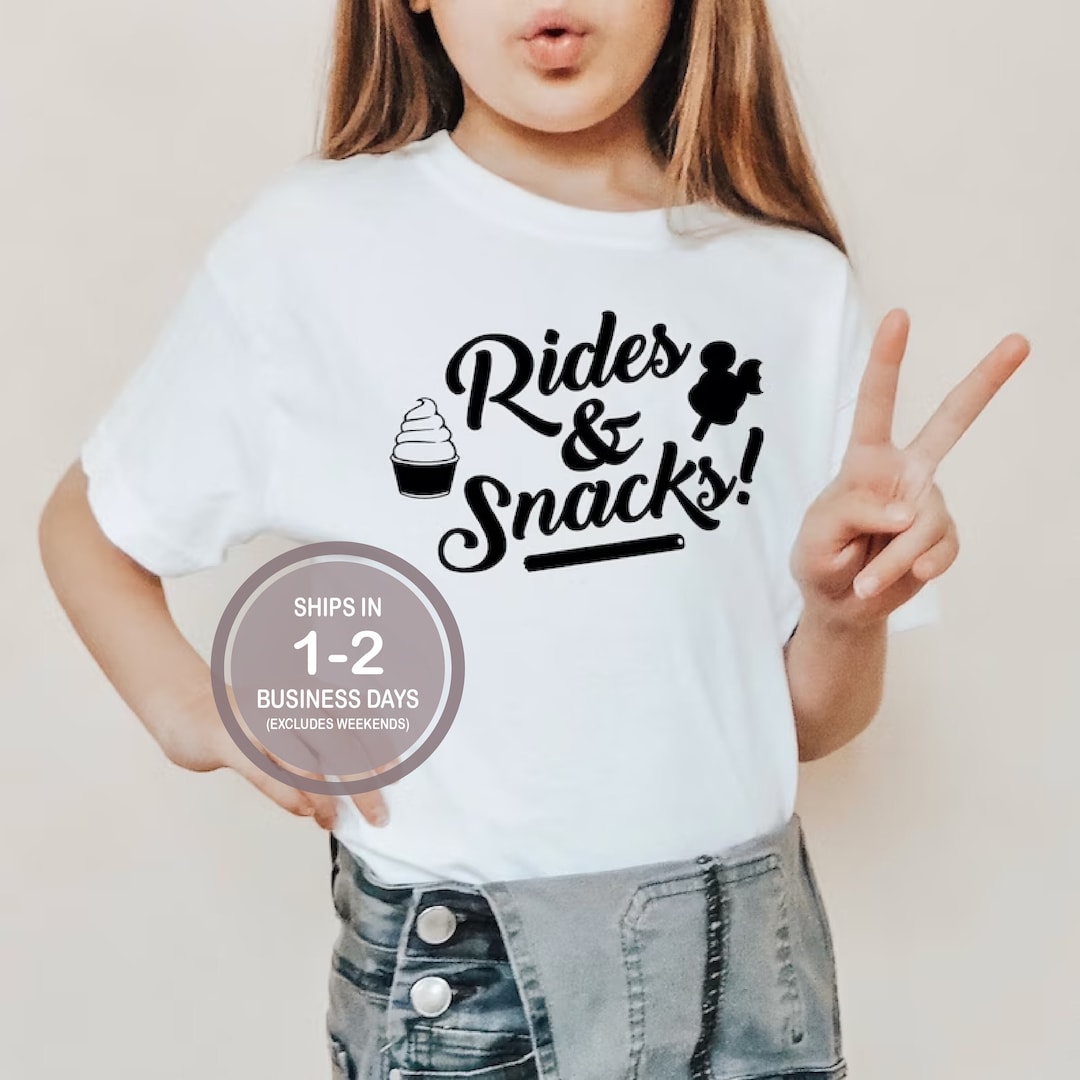 Rides and Snacks Kids Disney Shirt, Disney Snack Shirt, Youth Disney ...