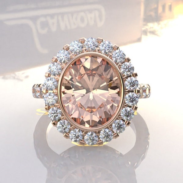 Morganite Halo - Etsy