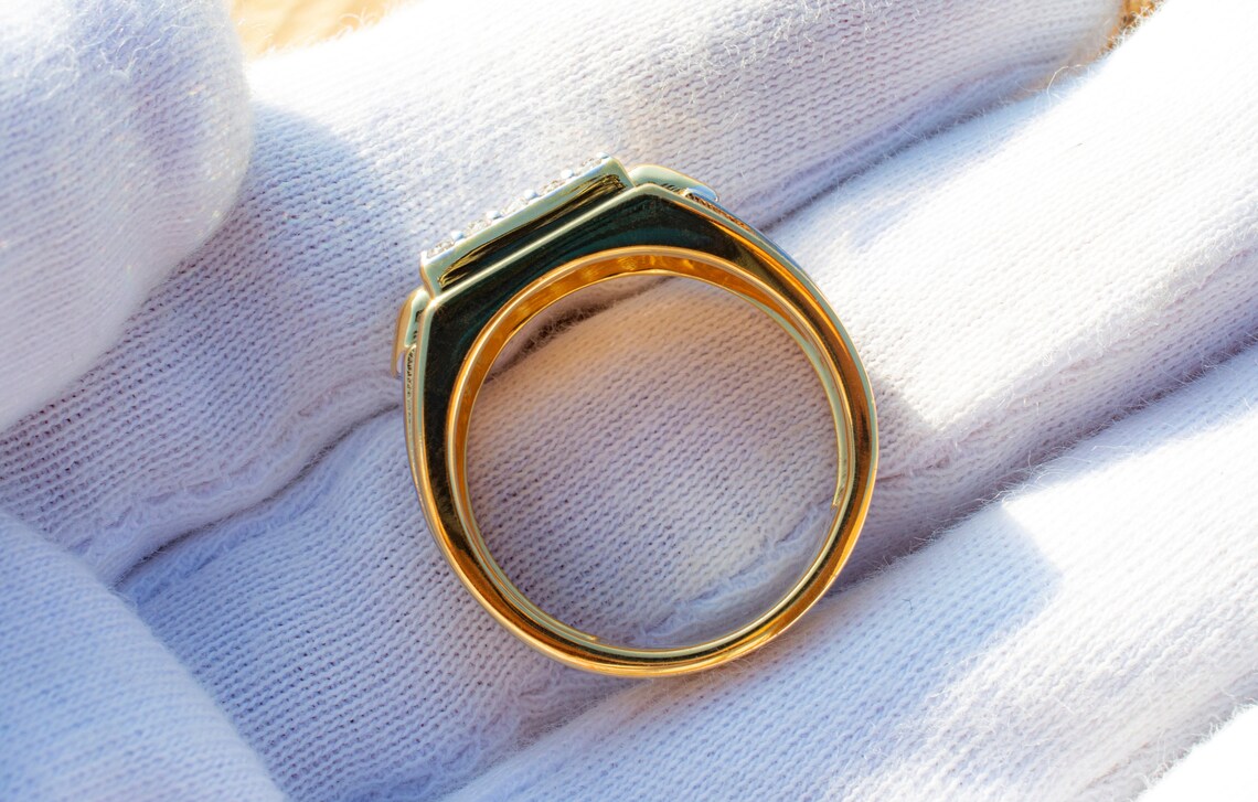 Dual Tone Mens Wedding Ring Mens Diamond Ring Classic Ring - Etsy