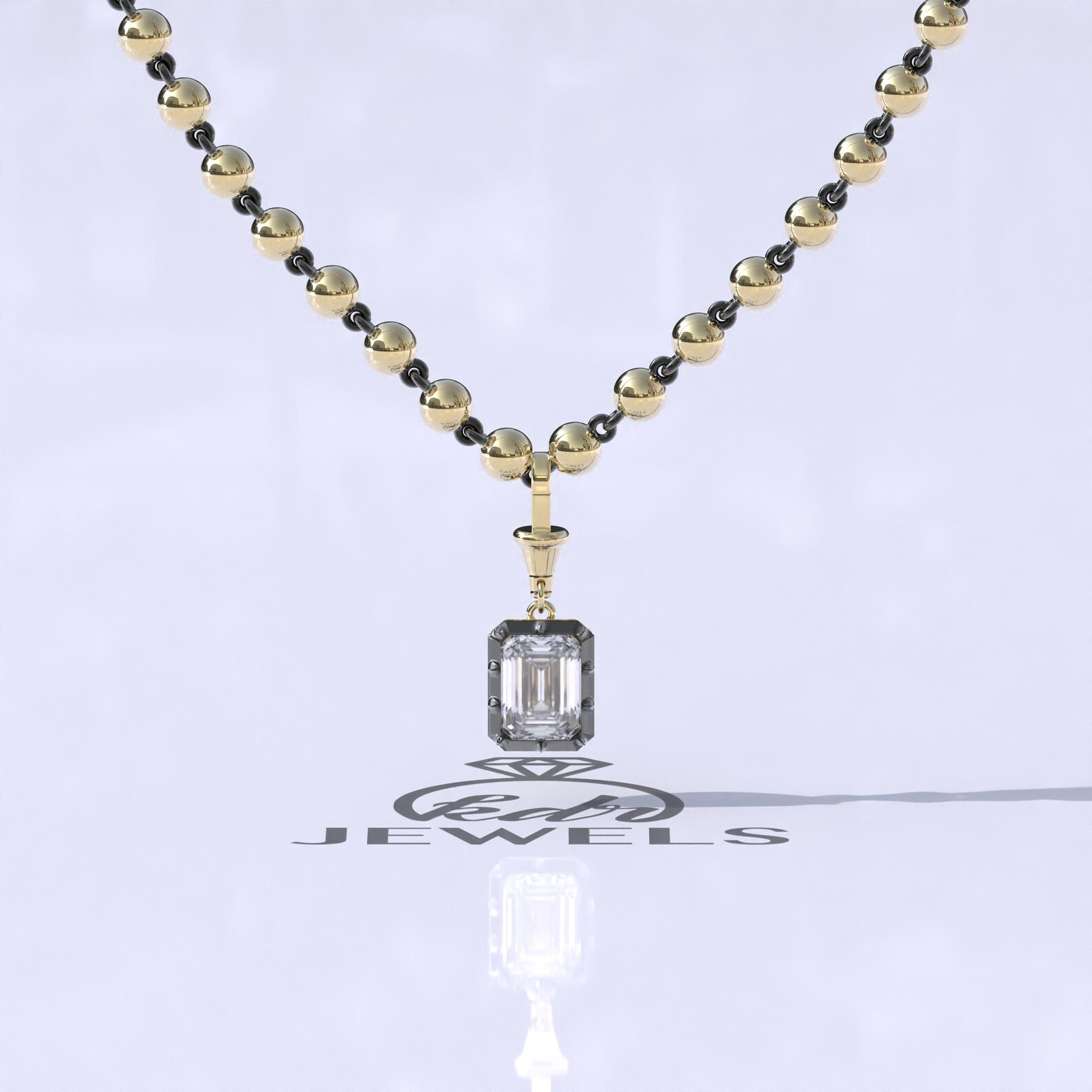 2.5ct Collet Set Georgian Style Cut Down Button Back Emerald Cut ...