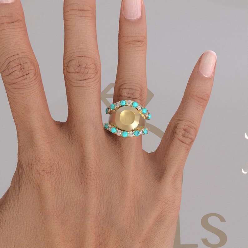 Customizable Ring Enhancer, College Ring Wrap Turquoise, Turquoise ...