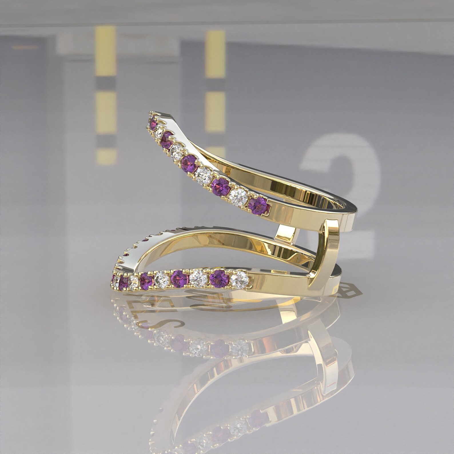 Amethyst Ring Wrap, Amethyst Ring Gaurd, Customizable Ring Enhancer ...