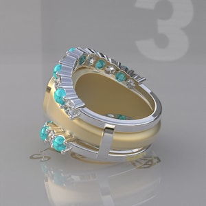 Customizable Ring Enhancer, College Ring Wrap Turquoise, Turquoise ...