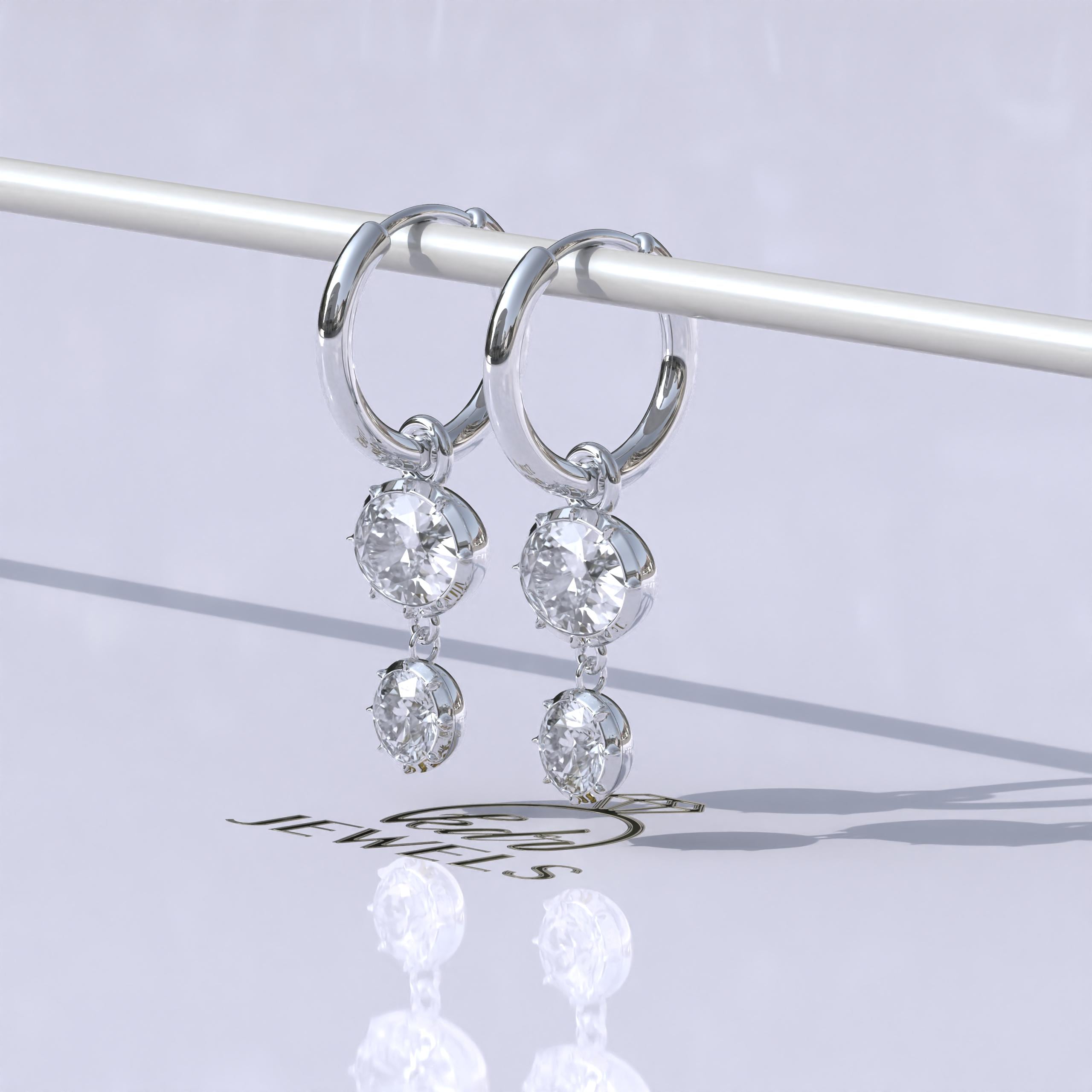 Georgian Cut Down Button Back Setting Oval Moissanite With Round ...