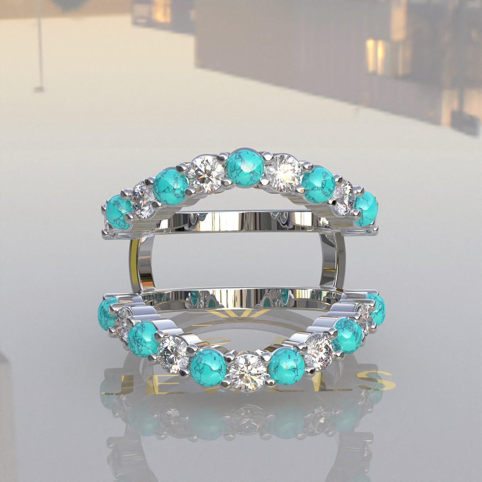 Customizable Ring Enhancer, College Ring Wrap Turquoise, Turquoise ...