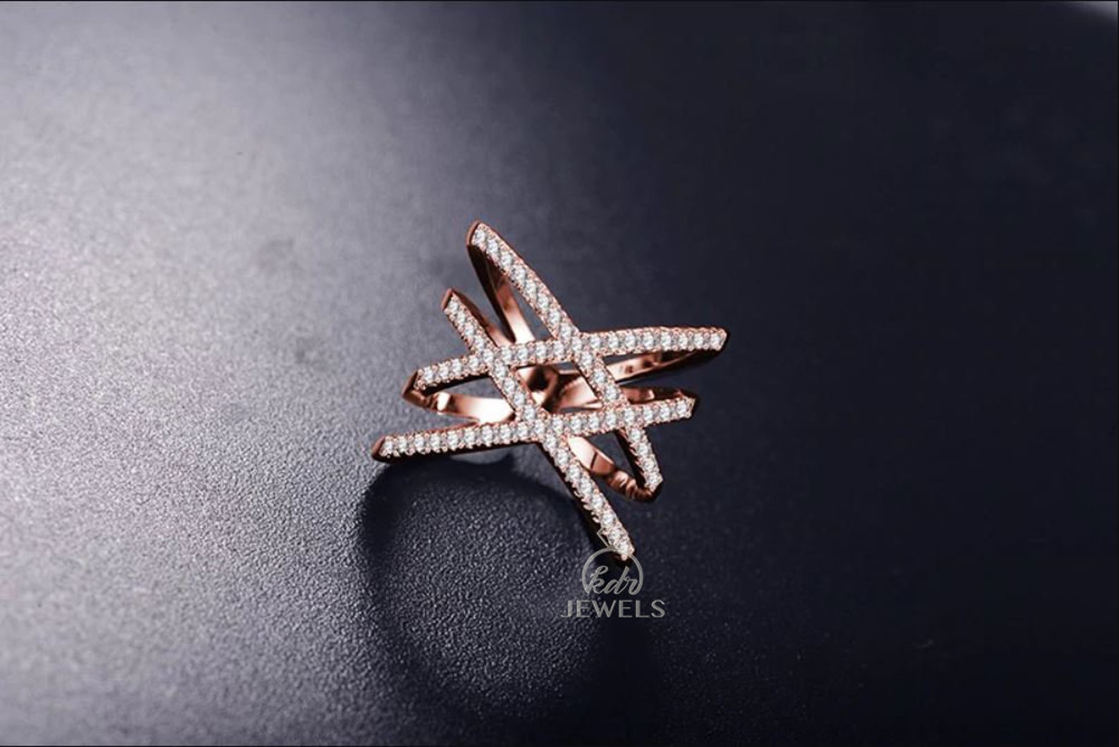 Double Cross Diamond Engagement Ring Diamond Ring Moissanite | Etsy