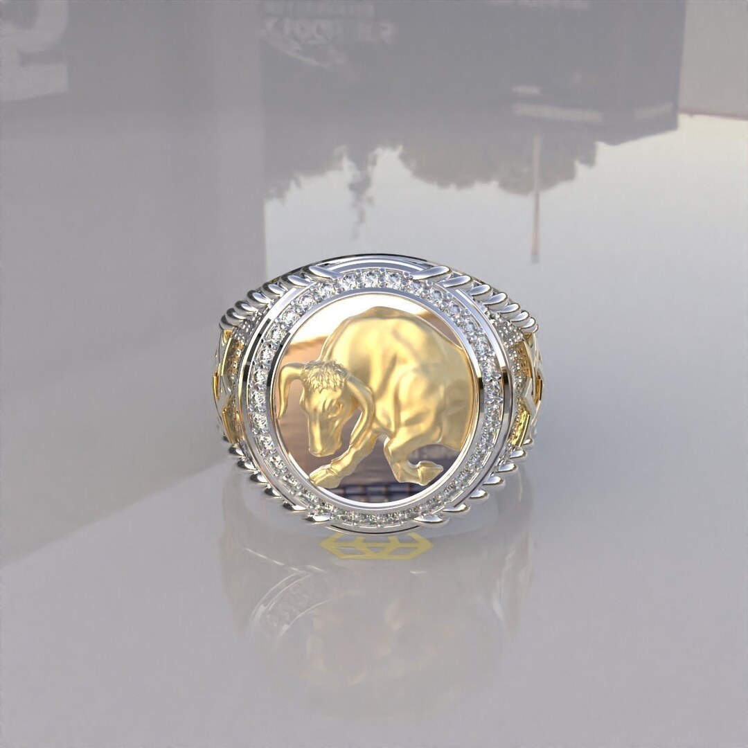 Taurus Ring, Zodiac Silver Ring, Zodiac Gold Ring, Zodiac Ring for Men ...