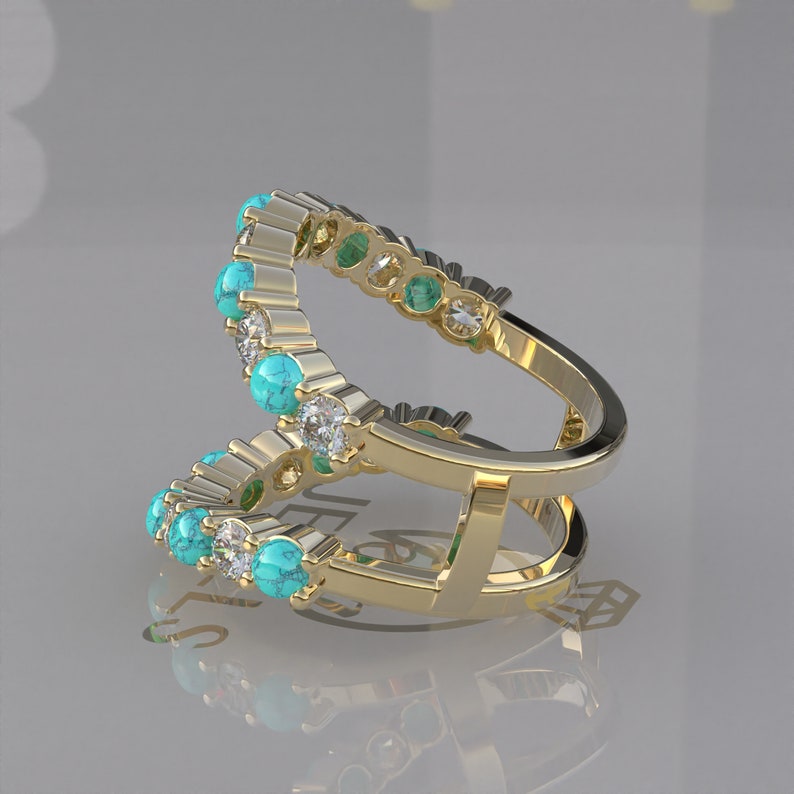 Customizable Ring Enhancer, College Ring Wrap Turquoise, Turquoise ...
