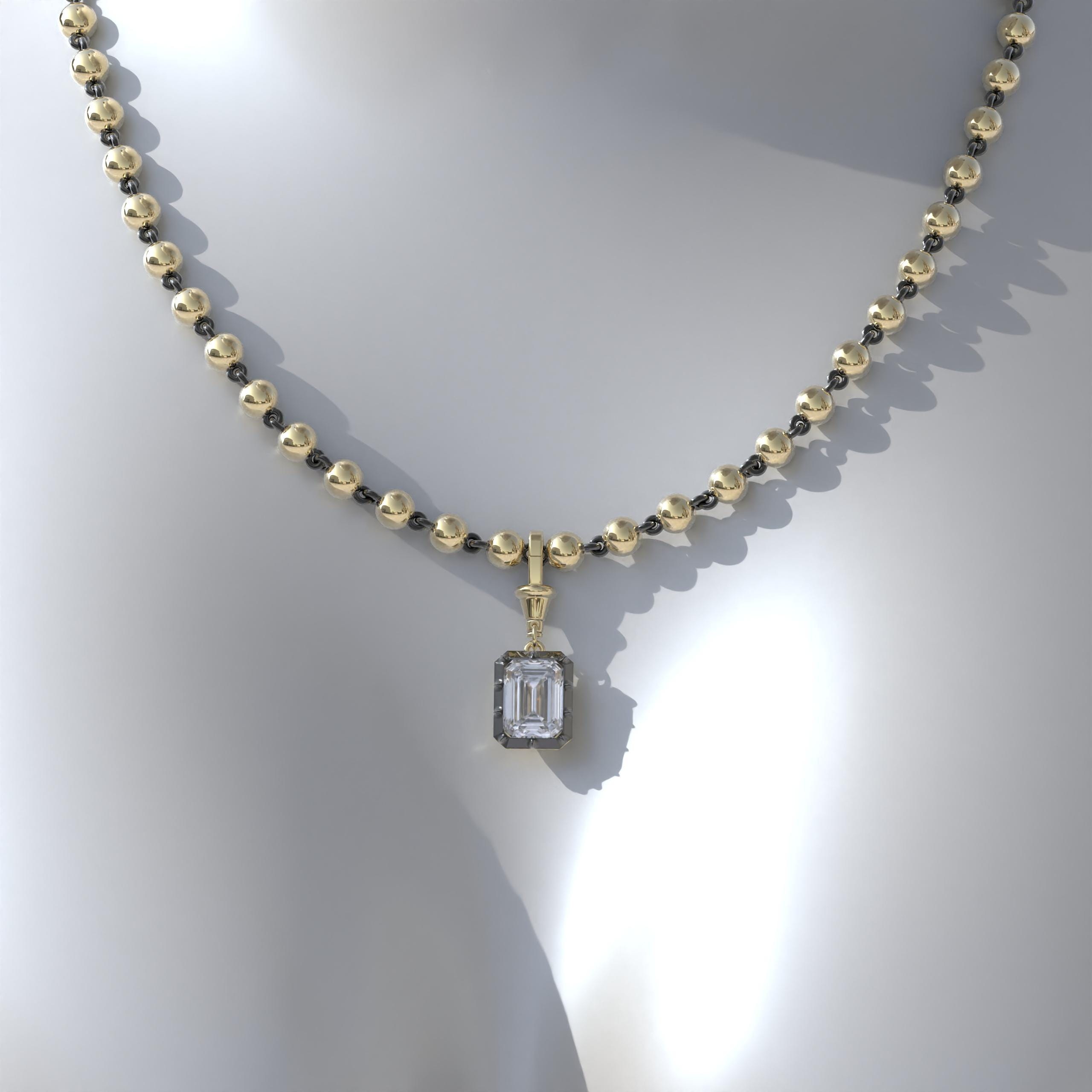 2.5ct Collet Set Georgian Style Cut Down Button Back Emerald Cut ...