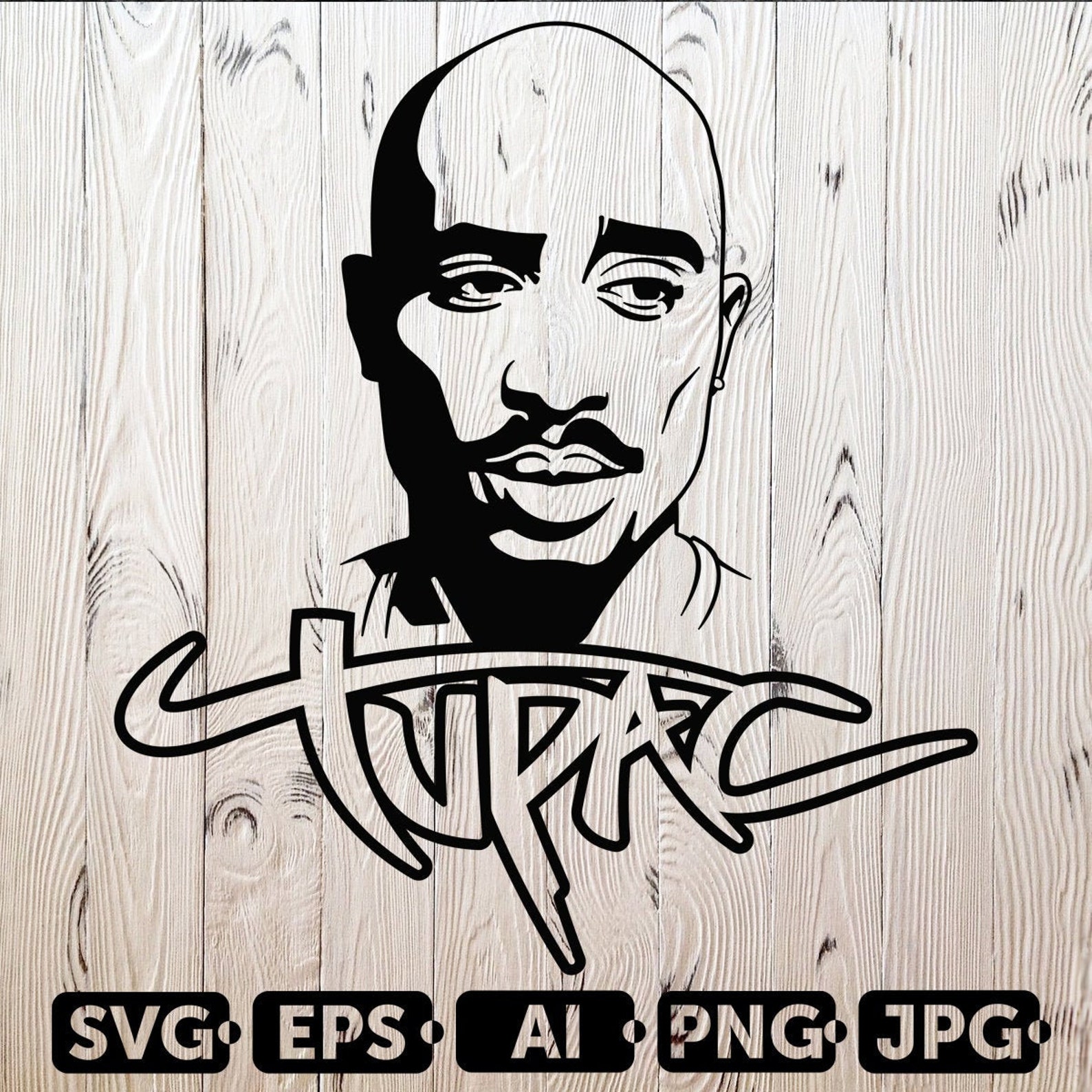 2PAC SVG Cutting Files 2 Tupac Shakur Digital Clip Art | Etsy