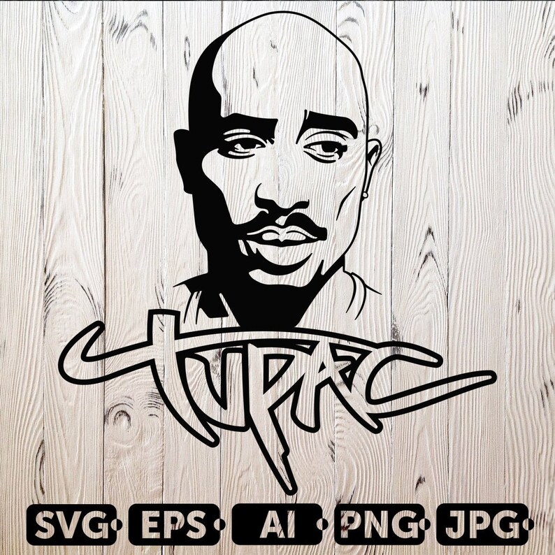 2PAC SVG Cutting Files 2 Tupac Shakur Digital Clip Art | Etsy