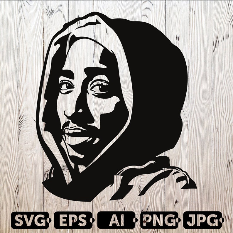 2PAC SVG Cutting Files 1 Tupac Shakur Digital Clip Art | Etsy