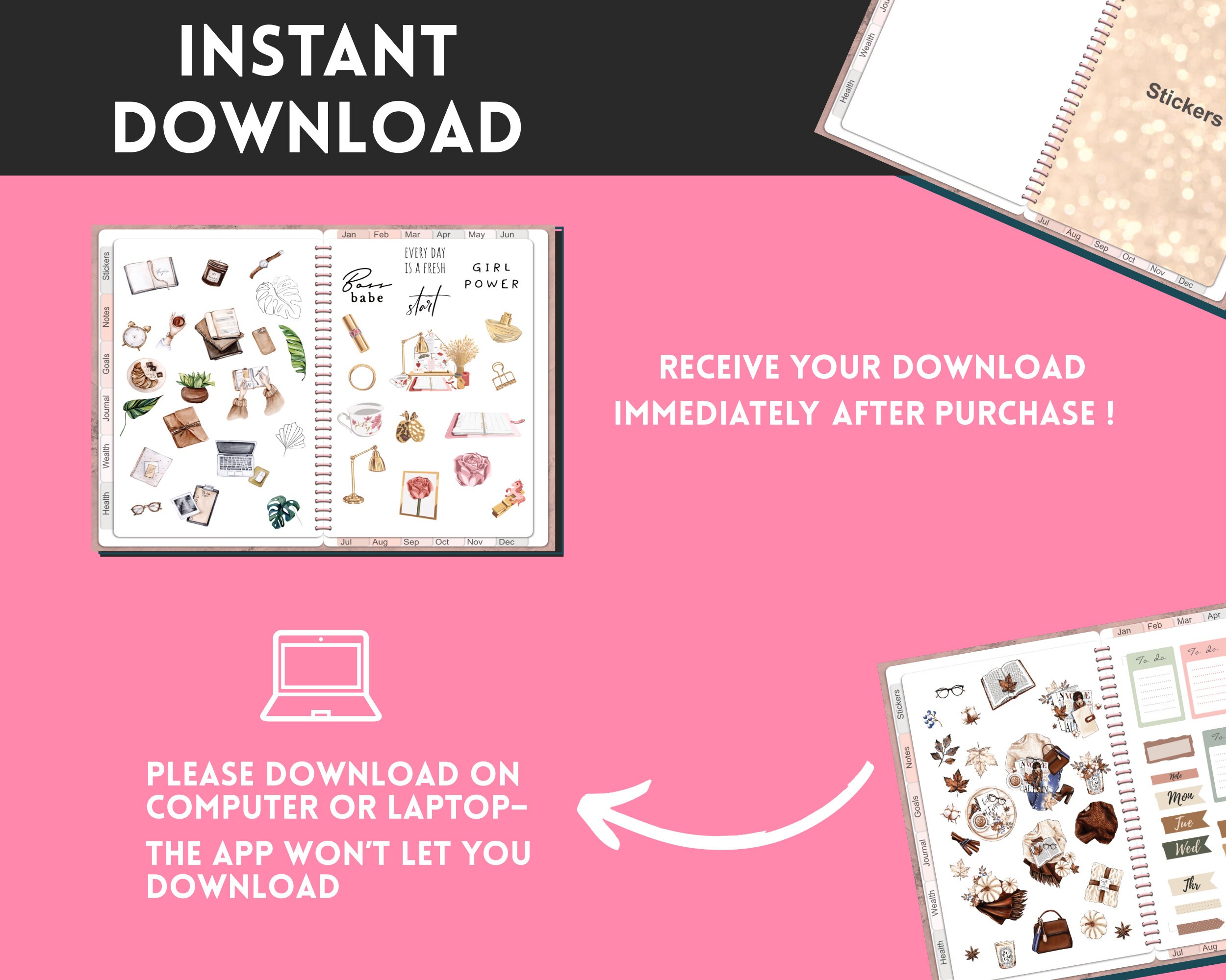 Boss Lady Digital Planner |2023 Digital Planner | Weekly & Monthly ...