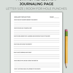 Monthly Self Reflection | Printable Journaling Prompts | Instant ...