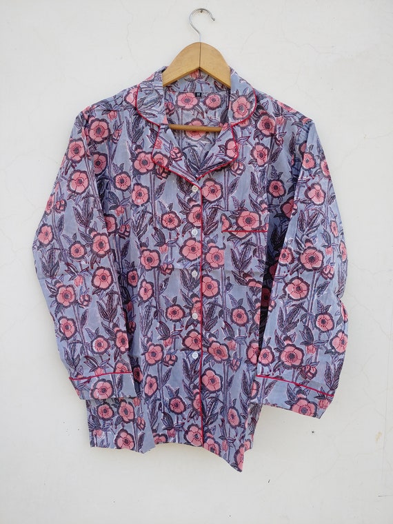 Handmade cotton pajamas night suit women wear gift for | Etsy