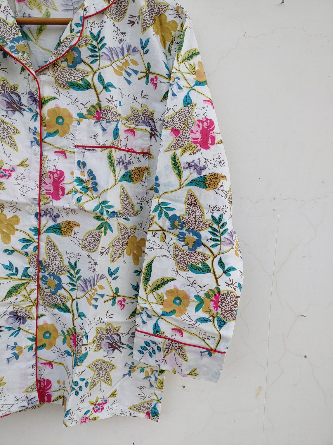 Bird Print Pajamas Night Suit Women Wear Gift for Her Red - Etsy