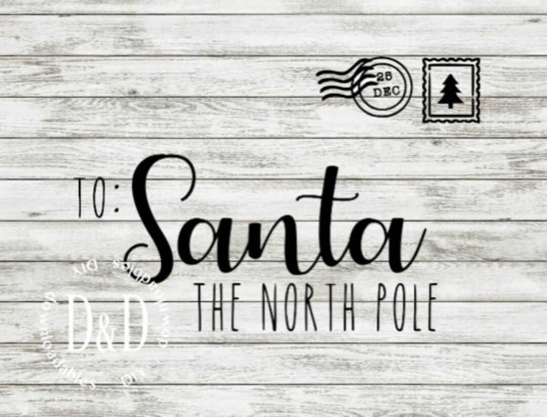 Personalized Santa Envelope SVG Sign Stencil Design, Printable Family ...