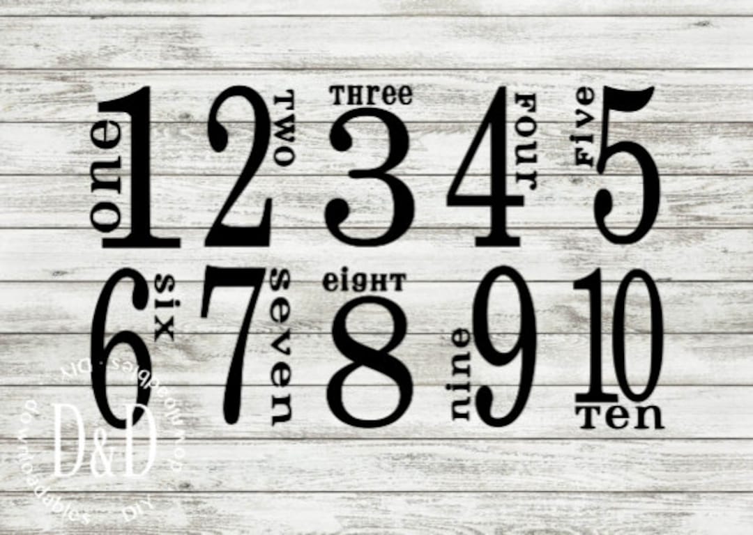 Family Number Sign Svg, Cut File, Un-groupable Full Number Set ...