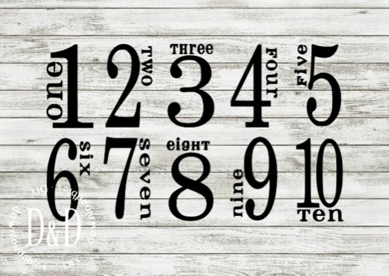 Family Number Sign Svg, Cut File, Un-groupable Full Number Set ...