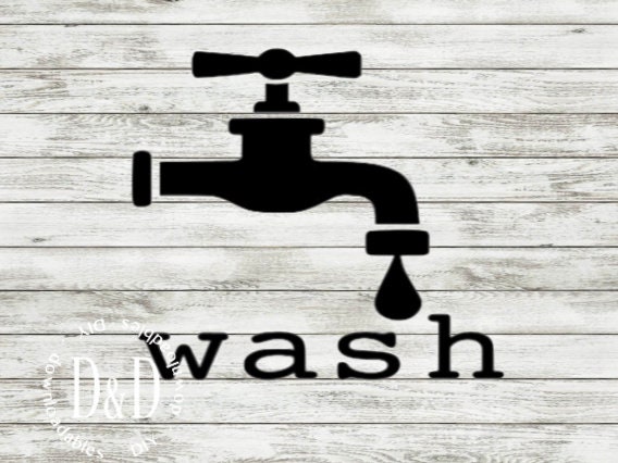 Wash Bathroom Svg, Old Fashioned Tap Svg, Faucet Svg, Washroom Svg ...