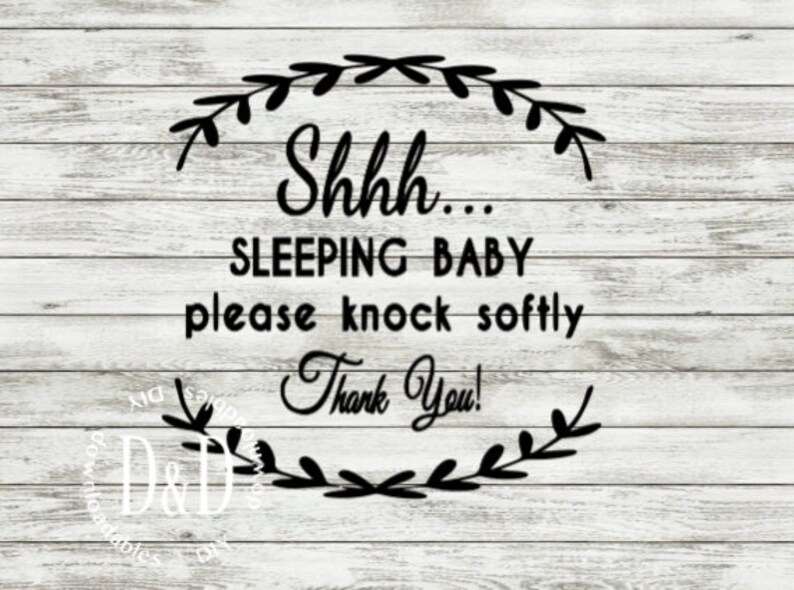 Sleeping Baby Please Knock Softly Door Sticker/decal Template Download ...