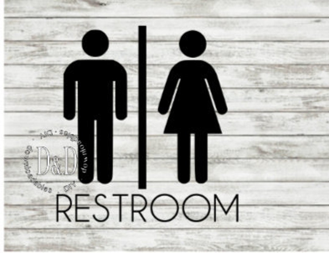 Restroom Svg, Restroom Washroom Sign Cut File, Man Woman Silhouette ...
