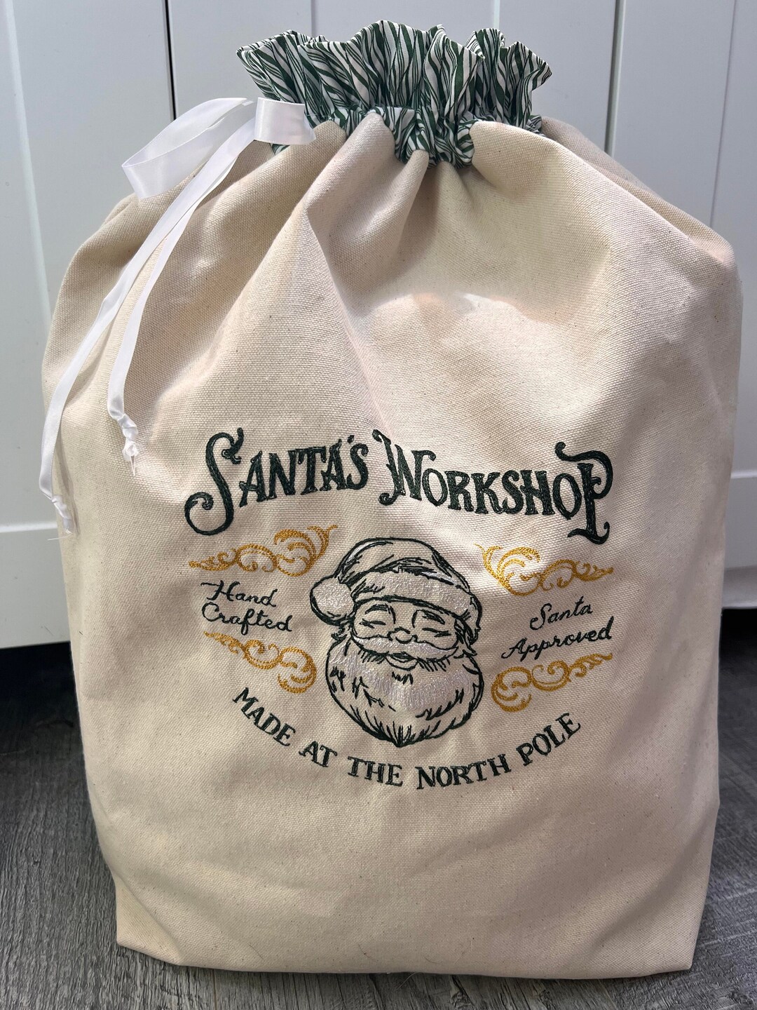 Embroidered Santa Sack | Extra Large Gift Bag | Reusable Gift Bag ...
