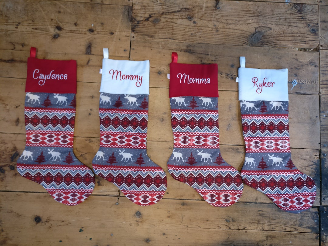 Personalized Christmas Stocking | Moose Stockings | Christmas Decor ...
