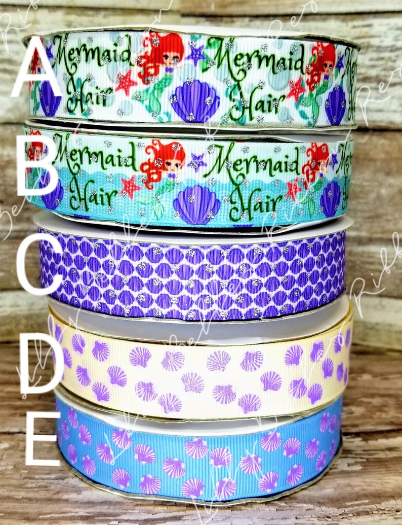 Mermaid Hair and Seashells USDR Grosgrain 7/8 Ribbon for Bow - Etsy