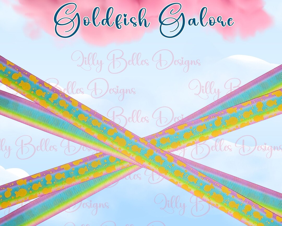Rainbow Goldfish Galore Premium Designer Grosgrain Ribbon. - Etsy