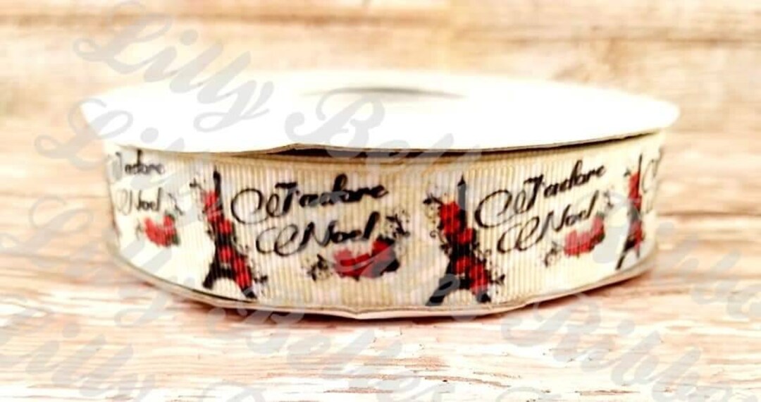 Christmas in Paris, Noel High Quality US Designer Grosgrain Ribbon in ...