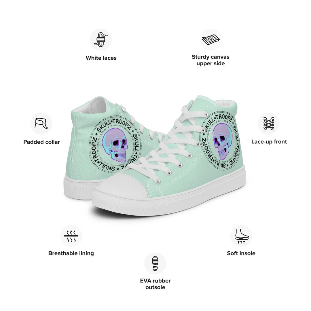 Skull Troopz, Women’s High Top Canvas Shoes - Etsy