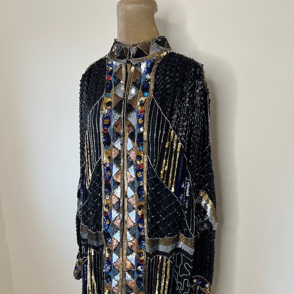 Vintage Beaded Sequin Jacket - Etsy UK