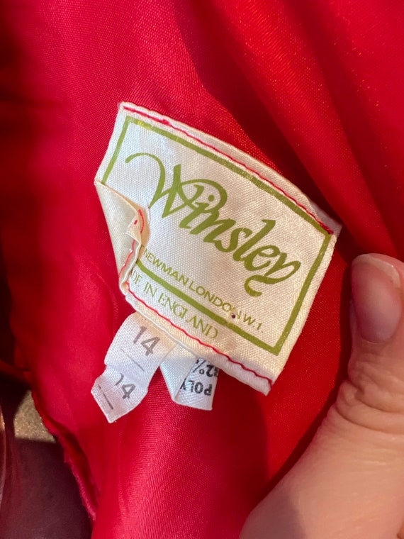 Vintage Winsley 70's red ballgown, puff sleeve dress,… - Gem