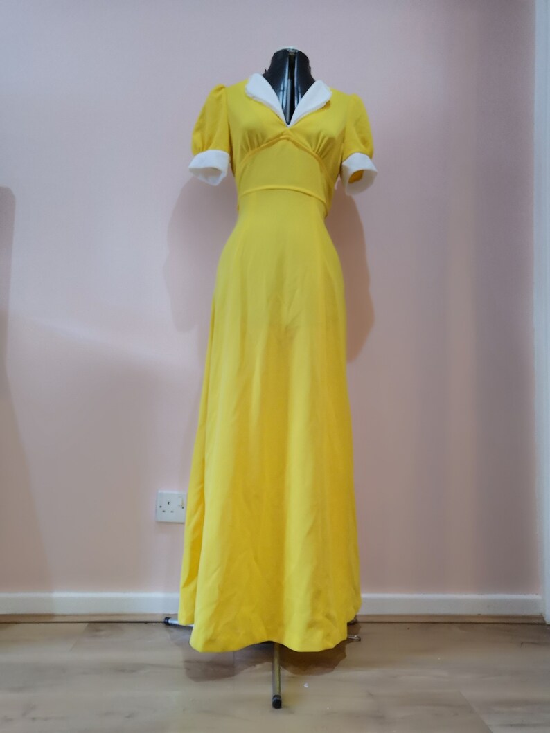 Vintage 1970's Yellow Maxi Dress 70's Maxi Dress - Etsy