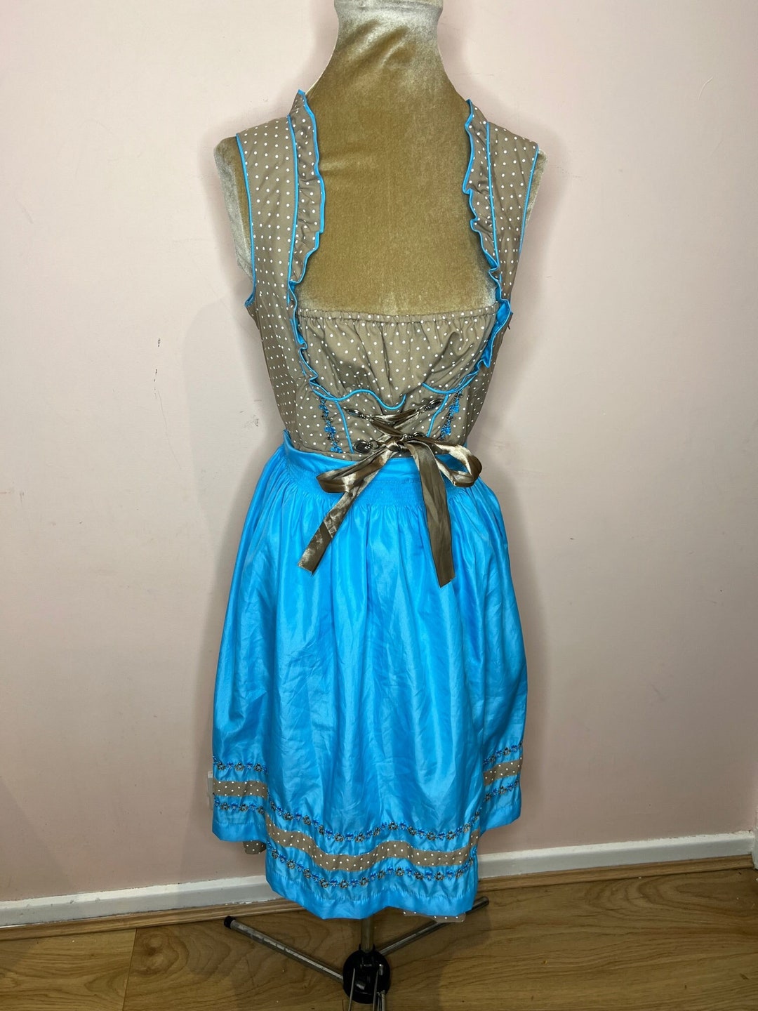 Vintage Esmara Polka Dot Dirndl Dress With Apron, Trachten Dress ...