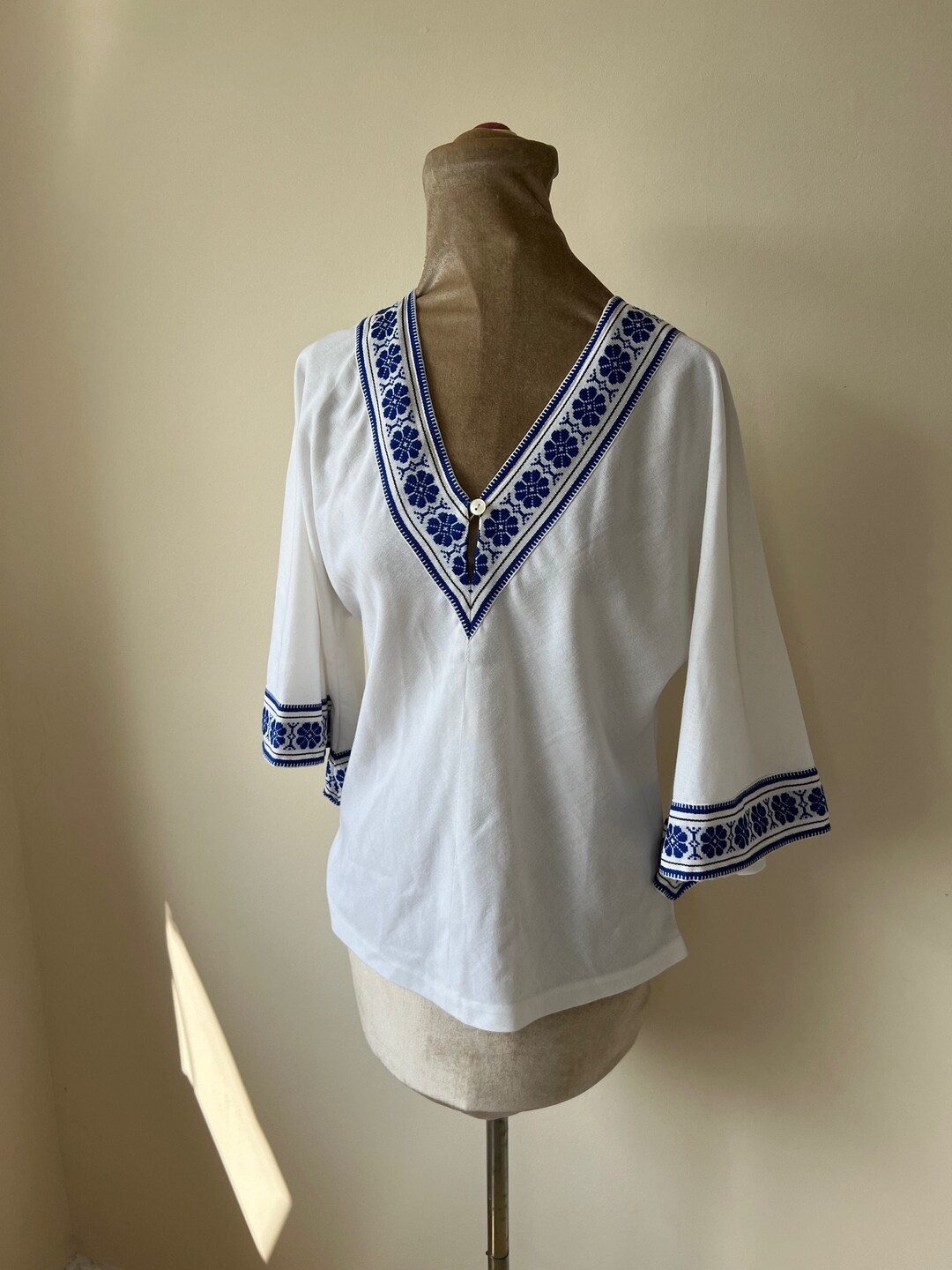 Vintage Embroidered Folk Top, Folk Blouse. UK 10 - Etsy